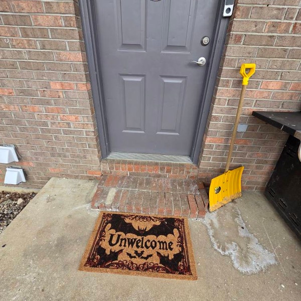 Unwelcome Bat Style Gift, Dark and Gothic Doormat, Gothic Mat Home ...