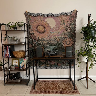 Medieval Tree of Life Throw Blanket Tapestry Rug Woodland Woven Wall ...