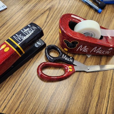 Mouse Desk Set, Minnie Stapler, Personalize Desk Set, Office Supply ...