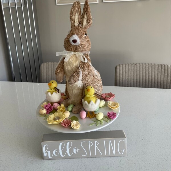 Spring / Easter Block Wooden Signs - Etsy UK