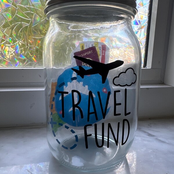 Travel Fund Sticker - Sticker, Label, Decal for Money Jar // Travel ...