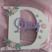 Personalised Nursery Letter Floral Wooden Letter Flower Girl Gift New ...
