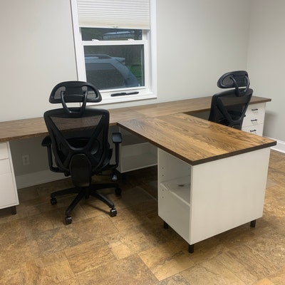 Contemporary T-shaped Desk, 2 Person Desk, Co-working Space - Etsy