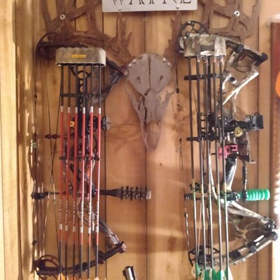 Deer Skull Rifle or Shotgun Rack, Custom Name or Logo Integration ...