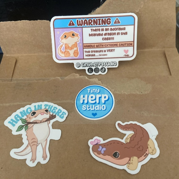 Warning Label Bearded Dragon Sticker - Etsy
