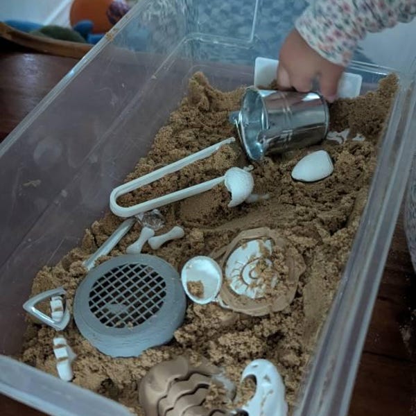Dinosaur Fossil Dig Sensory Bin - Montessori Excavation Activity Kit ...