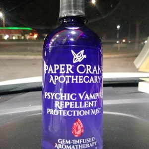 PSYCHIC VAMPIRE REPELLENT Protection Mist Gem-infused Aromatherapy ...