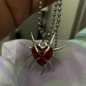 Y2k Grunge Cyber Spiky Heart Necklace, Goth Alt Jewelry, Statement ...