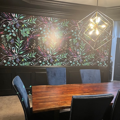 Modern Floral Line Art Wallpaper floral Botanical Wallpaper Light ...