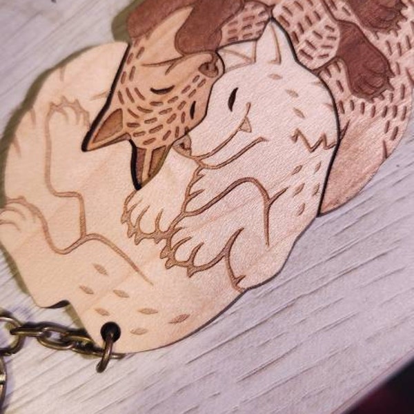 Interlocking Fox and Wolf Couple Keychains - Friendship or Relationship ...