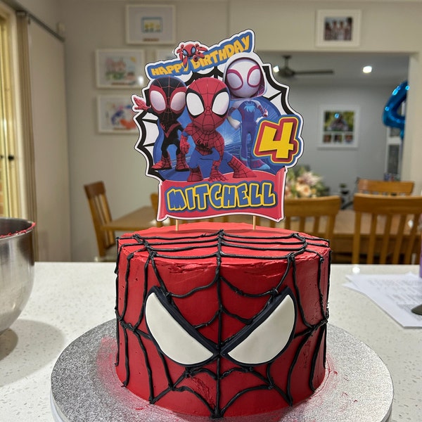 Printable Spidey and His Amazing Friends Cake Topper Double-sided ...