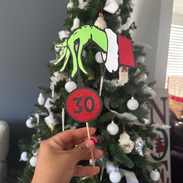 Grinch Christmas Cake Topper - Etsy