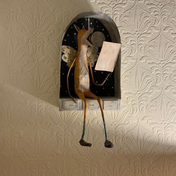 Paper Mache House With Tiny Furnishings, Back Yard, and Poetry ...