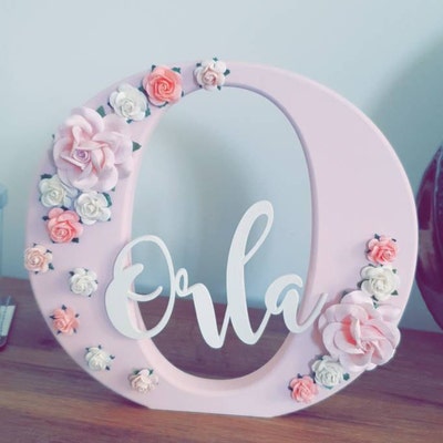 Personalised Nursery Letter High Quality Floral Wooden Letter Nursery ...