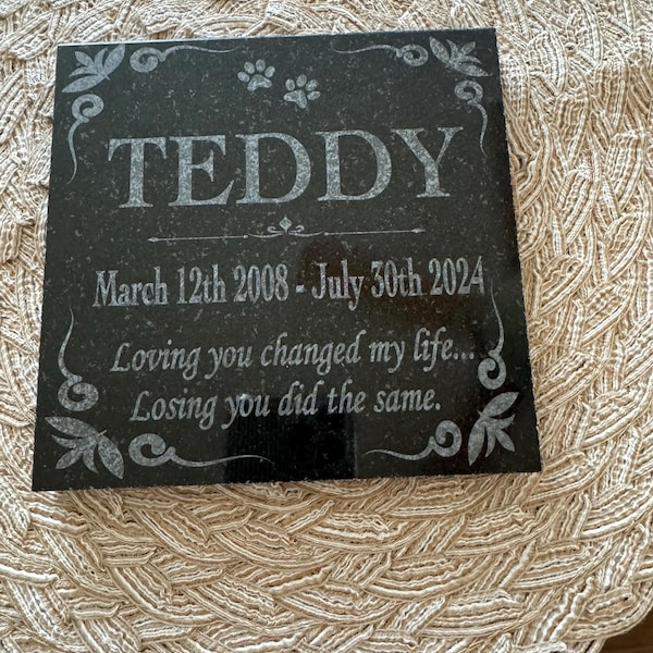 Memorial Stone Gray Slate for Mom Dad, Personalized in Loving Memory ...