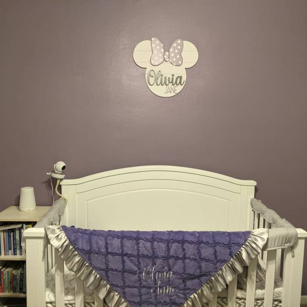 Minnie Name Sign | Disney Nursery Sign| - Etsy