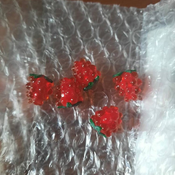 5pcs Raspberry Glass Beads, Raspberry Bead Pendant, DIY Bracelet ...