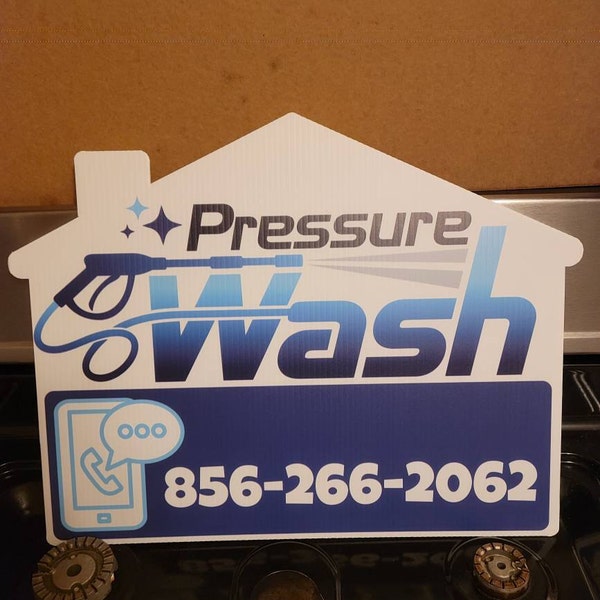 10-pack Pressure Washing Yard Signs: Custom Two-sided House Shape - Etsy