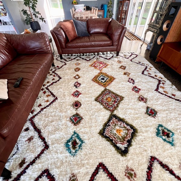 Rainbow Felted Custom Shag Rug, Premium Wool, Multi Coloured, Funky ...