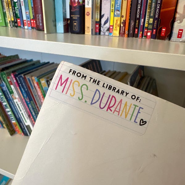 Teacher Book Labels Teacher Name Labels Personalized Teacher Stickers ...