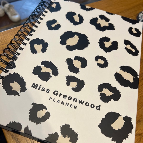 Personalised Teacher Planner / Lesson Planner 2025-26 - Leopard Print ...