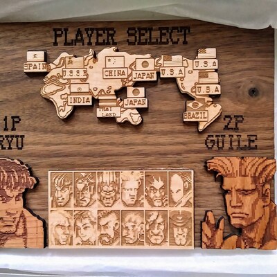 Custom Wooden Street Fighter 2 Menu Screen With Characters You Can Pick ...
