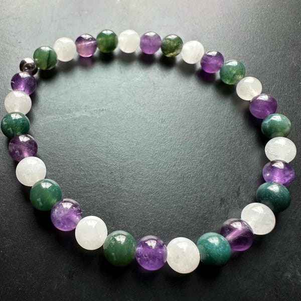 MLM Pride Flag Beaded Gemstone Bracelet - Etsy