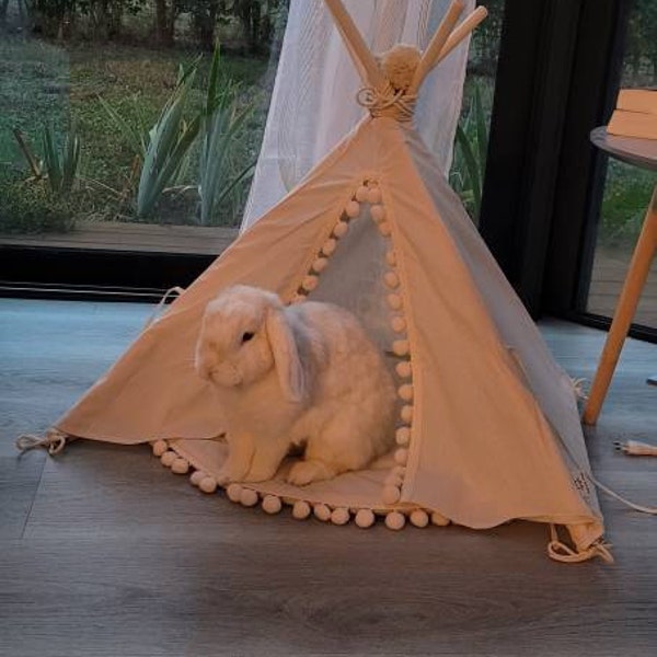 Rabbit Bed, Bunny Bed, Rabbit House, Bunny Teepee, Pet Teepee, Guinea ...