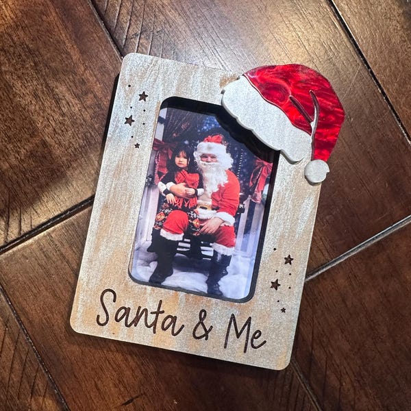 SVG Santa and Me Photo Frame, Ornament, Santa and Us, Magnet, Laser Cut ...