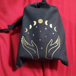 Moon Witch Drawstring Pouch Bag for Tarot Cards, Crystals, Witchy ...