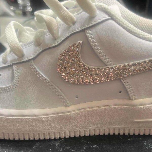 Swarovski Women's Air Jordan 1 Mid SE Space Jam Black Sneakers Blinged ...