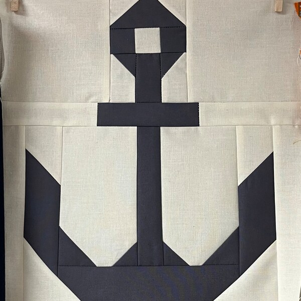 Anchor Quilt Block Pattern: Nautical Decor (PDF Download) - Etsy
