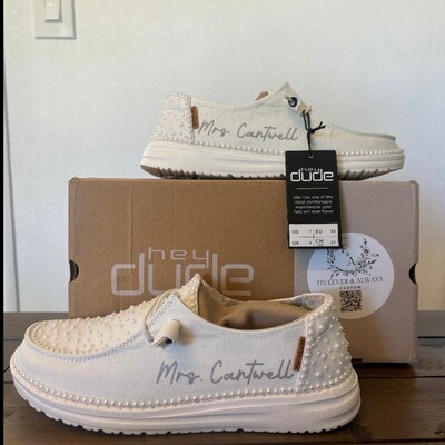Womens / Wedding Custom Dude Shoes Perfect for Custom Gifts, Bridal ...