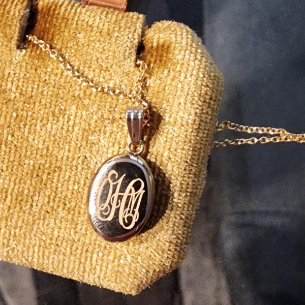 Monogram Personalized Oval Locket, Gold Filled, Silver, Minimalist ...