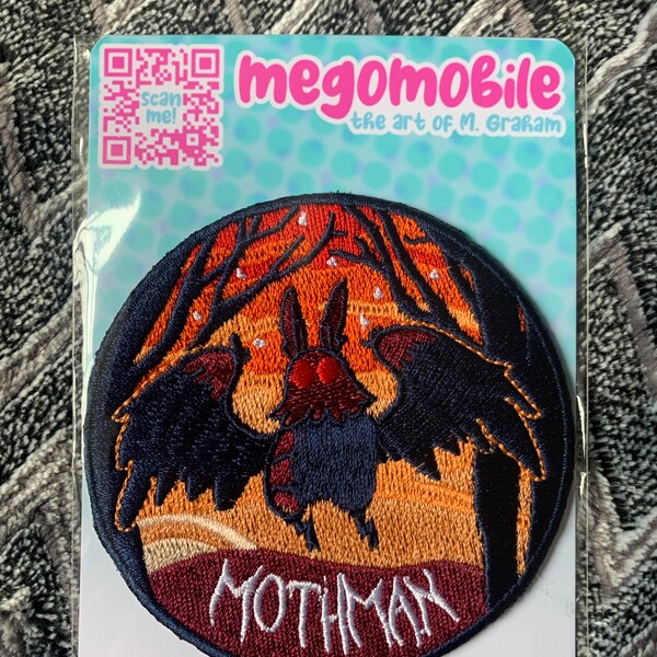 Mothman Embroidered Patch Mothman Sunset Cryptid Iron on Patch - Etsy