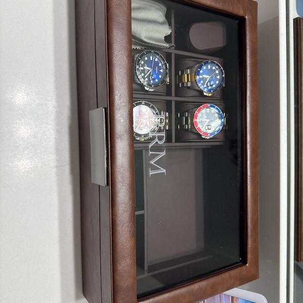 Personalized Watch Box for Men, 24 Slot, Monogrammed Watch Case, Mens ...