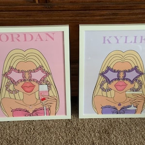 You're Like Really Pretty Guest Check Poster Preppy Dorm Decor, Pink Orange Wall Art Retro Art ...