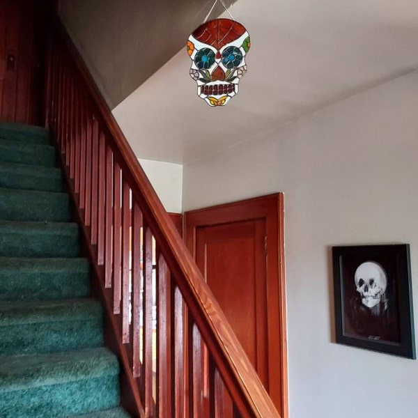 Stained Glass Skeleton Devil Horns - Original Design by Sarah Segovia ...