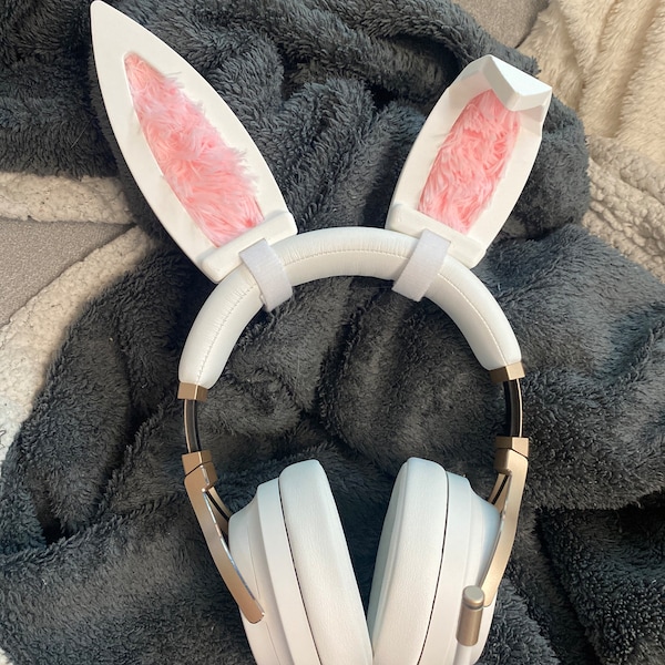 Bunny Ears for Headsets and Headphones, Faux Fur Rabbit Ears, Gamer ...