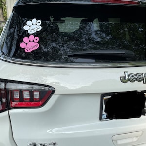 Custom Paw Name Decal Personalized Pet Vinyl Sticker Unique Pet Label ...