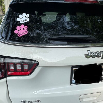 Custom Paw Name Decal Personalized Pet Vinyl Sticker Unique Pet Label ...