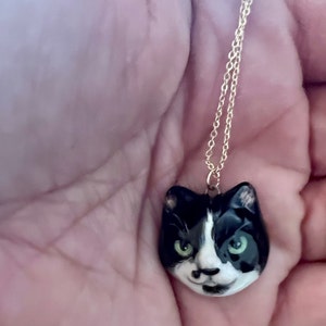 Custom Cat Portrait Necklace, Personalized Cat Pendant, Cute Cat ...