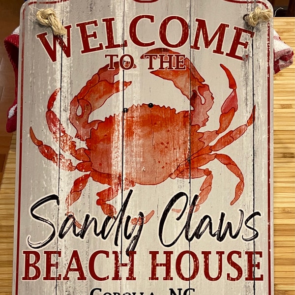 Crab Shack Themed Welcome House Sign, Seafood Themed Welcome Decor ...