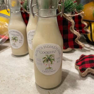 Coquito Labels puerto Rican Flag Personalized Homemade Coquito Holiday ...