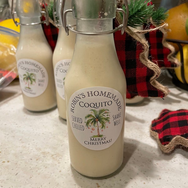 Coquito Labels • (puerto Rican Flag) • Personalized • Homemade Coquito ...