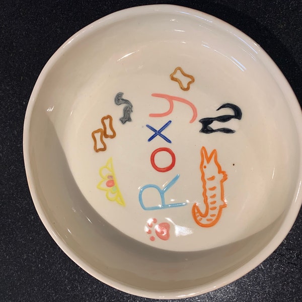 Custom Cute and Cheerful Pet Plate, 4 to 6 Designs, Handmade Pottery ...