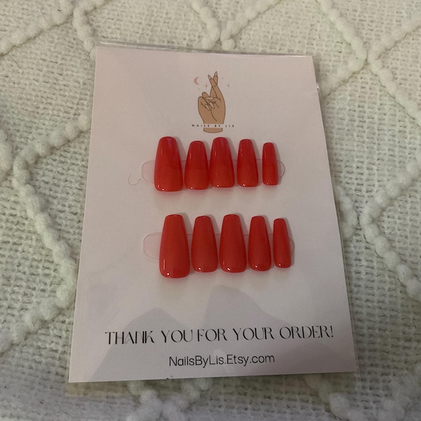 Red French Press on Nails - Etsy