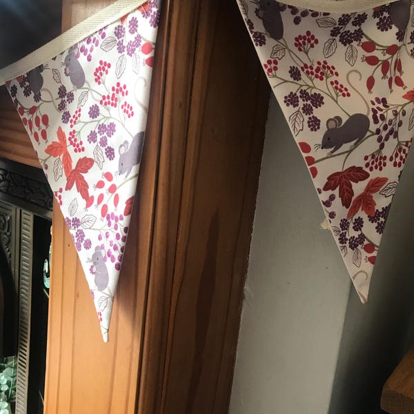 Dainty Mixed Florals Fabric Bunting, Shabby Chic Style, Wedding Decor ...
