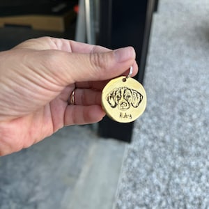 Engraved Pet Portrait Keychain Custom Dog Portrait Keychain Cat ...