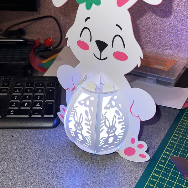Rabbit Egg Bunny Lantern PDF, SVG, Studio Template - Bunny Easter Egg ...